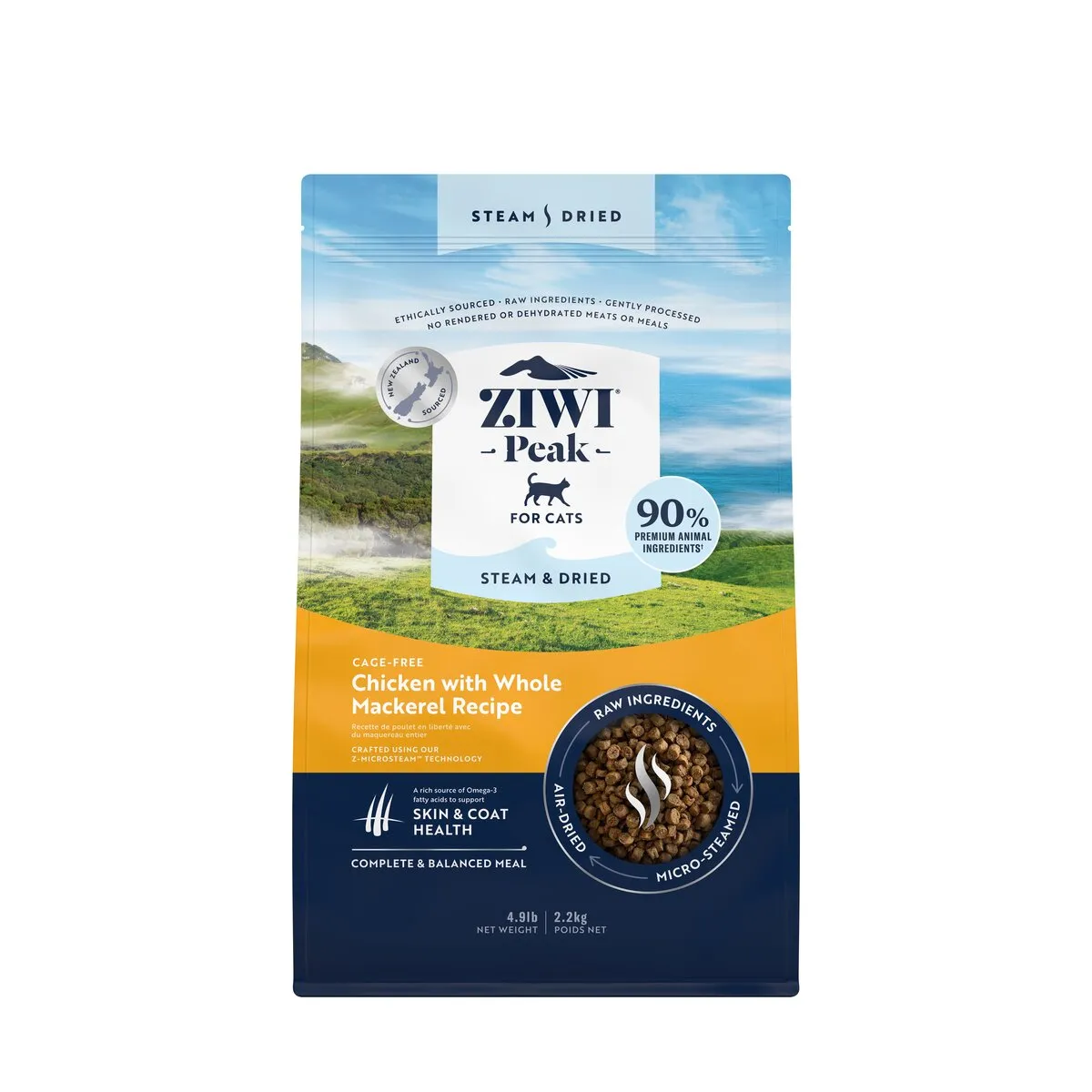 Ziwi Peak Steam & Dried Cat Food Chicken 2.2kg - Pets Warehouse