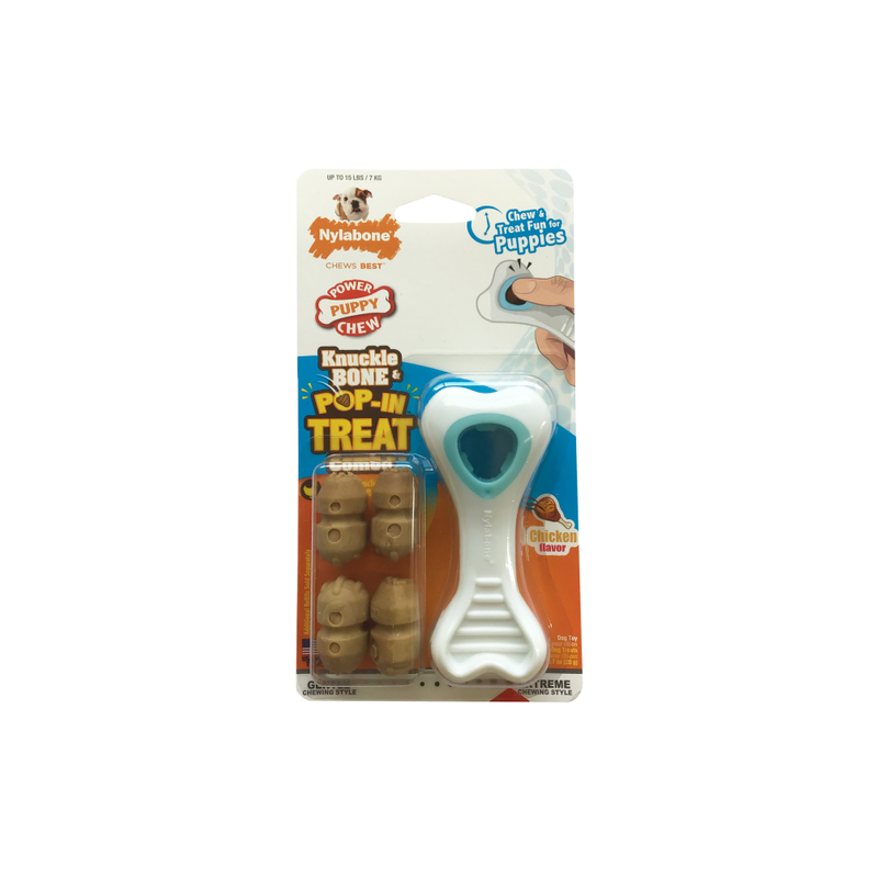 Nylabone Knuckle Bone & Pop-in Treat Combo Puppy ^NTHP992P - Pets Warehouse
